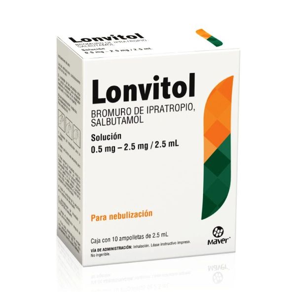 LONVITOL SOL. P/NEBULIZACION 0.5/2.5 MG. CAJA C/10 AMP. C/2.5 ML.