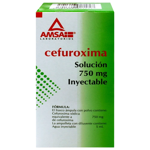 CEFUROXIMA INY. 750 MG. FCO. AMP. C/PVO. Y AMP. C/5 ML.