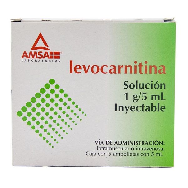LEVOCARNITINA INY. 1 G. CAJA C/5 AMP. C/5 ML.