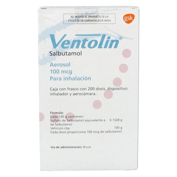 VENTOLIN AEROSOL 100 MCG. CAJA C/FCO. C/200 DOSIS