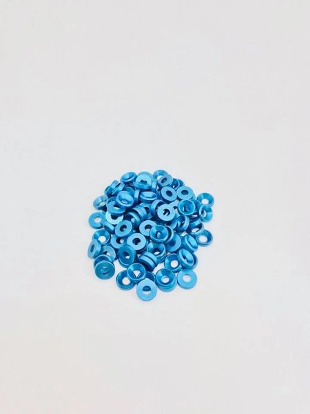 3mm Countersunk Flat Washer Blue (10)