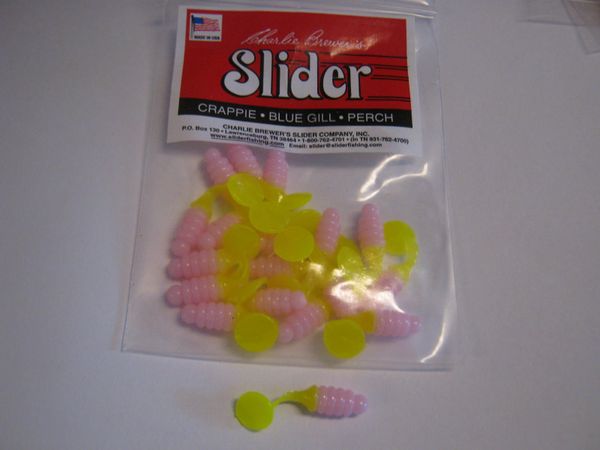 Charlie Brewer 1 inch Crappie Slider bubble gum and chart