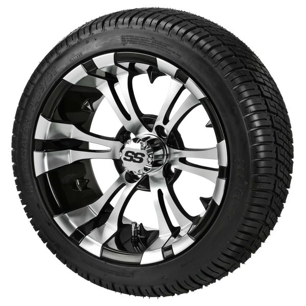 Set (4) 14" Shark Tooth Wheels and Low Profile Tires Mounted