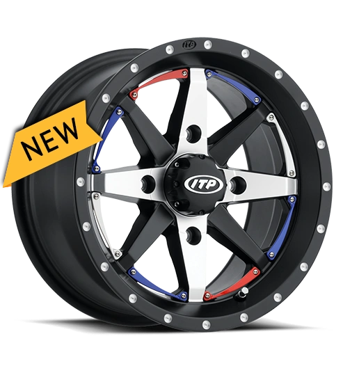 Set of (4) ITP Aluminum Cyclone Wheels Storm Series Rims
