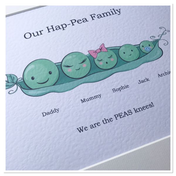 PEAS in a pod family prints (A4 PRINT ONLY) up to 10 peas ...