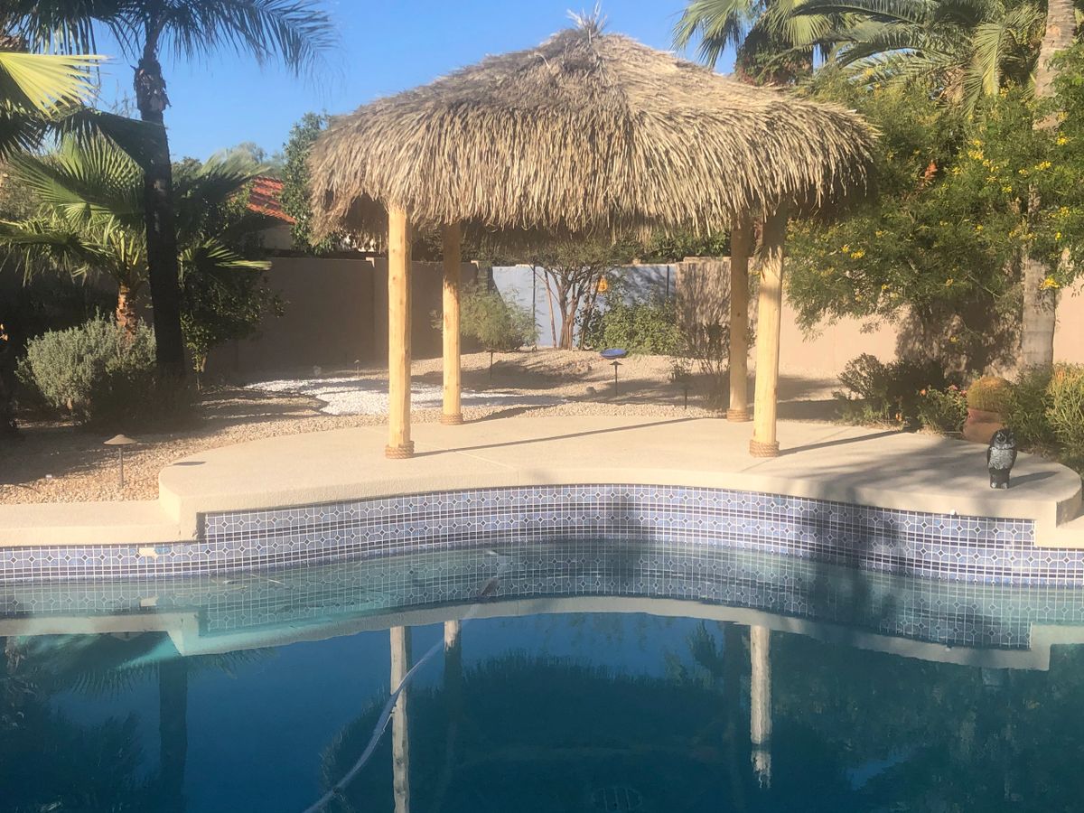 14 foot 4 post palapa kit with two thatch tops