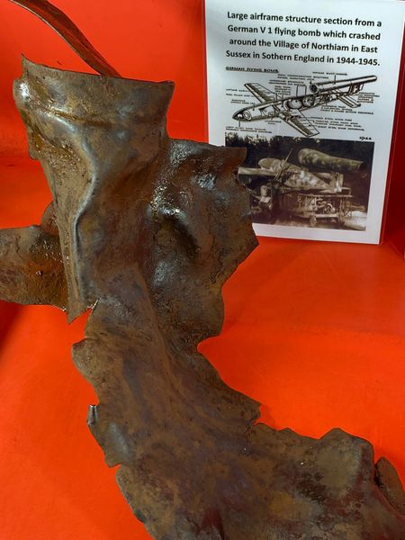 Very rare very large airframe structure section which has impact damage ...