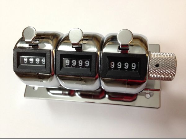 Tally Counter Three Bank Chrome Desk Mount