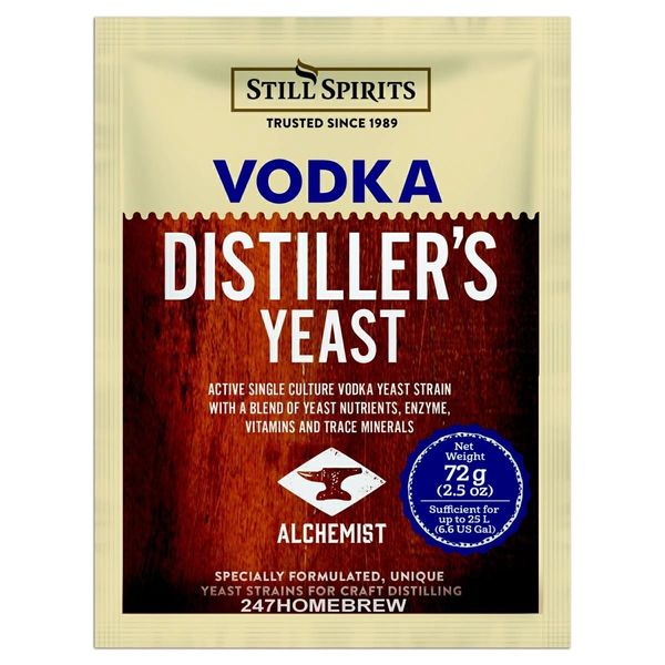 100% Pure Still Spirits Distiller’s Yeast Vodka with Amyloglucosidase (72g) India - 1 sachet