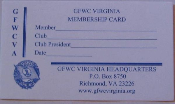 GFWC Virginia Membership Card