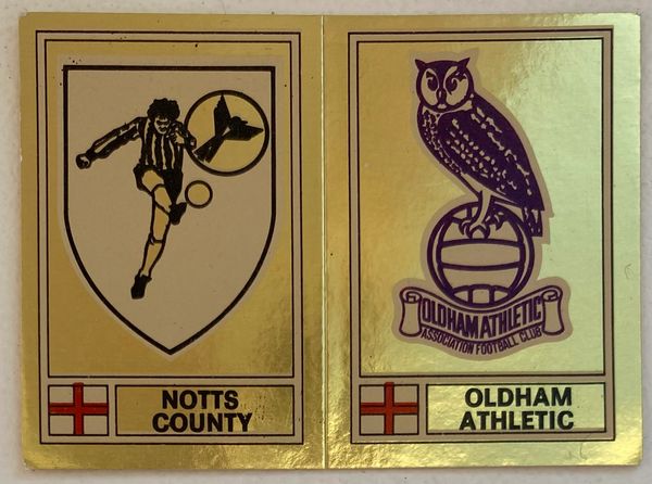 1978 ORIGINAL UNUSED PANINI FOOTBALL 78 STICKER NOTTS COUNTY AND OLDHAM ...