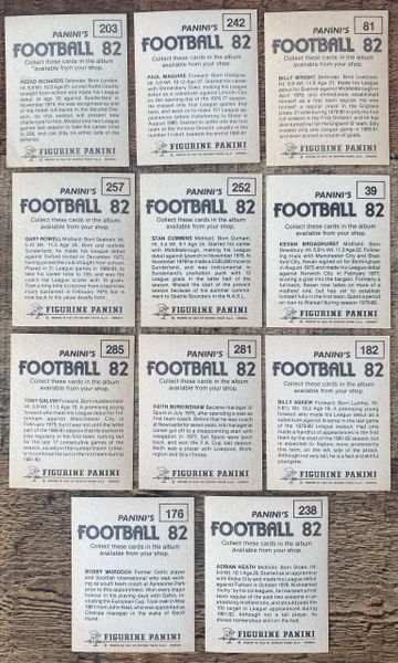 11X 1982 ORIGINAL UNUSED PANINI FOOTBALL 82 STICKERS ENGLISH PLAYERS ...