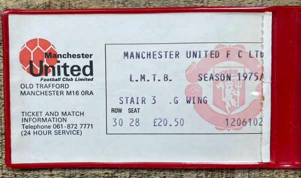 1975/76 ORIGINAL DIVISION ONE SEASON TICKET MANCHESTER UNITED | MATCH ...