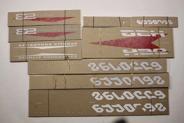 Genuine NOS WHITE Serotta HSG Ultra Thin Bike Frame Decals OEM Sticker Set