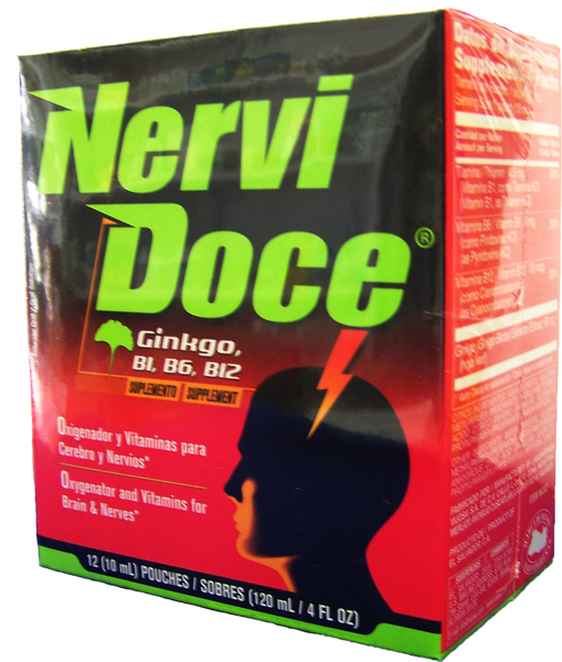 Solución Nervi Doce Ginkgo, B1, B6, B12 12/10 Ml.