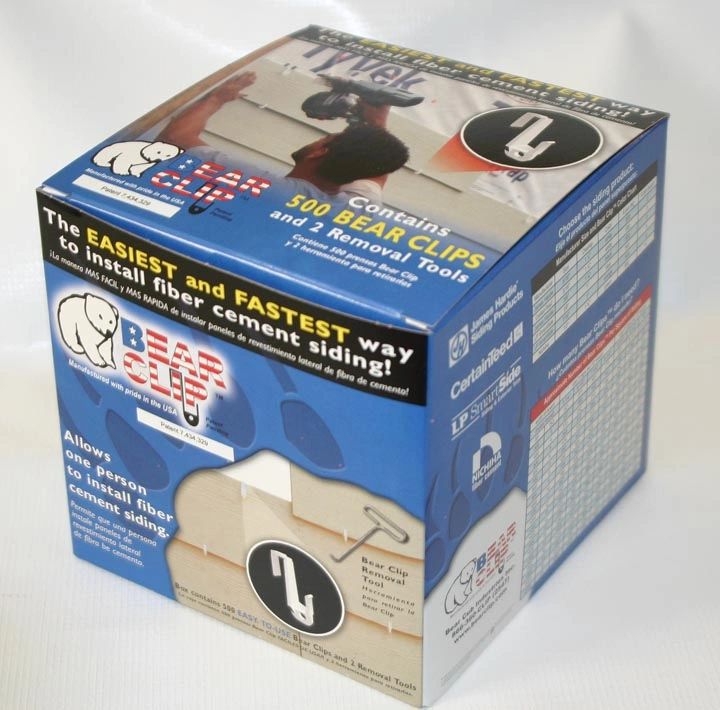 James Hardie Bear Clips - White - 500 Count