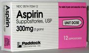 Aspirin Suppositories 300 MG (12 Suppositories)