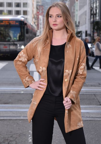 Suede Palm Tree Coat