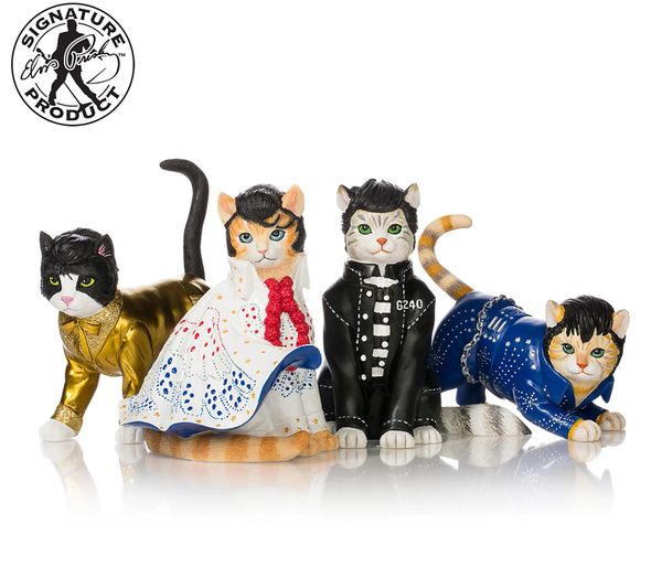 Elvis-Purr-esley Cat Figurine Collection by The Hamilton Collection