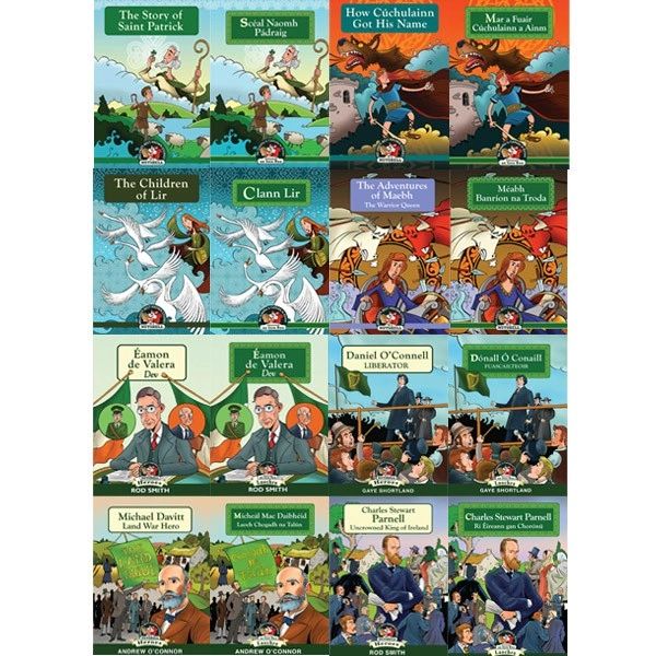 8 Irish & 8 English Versions Pack (16 Books)