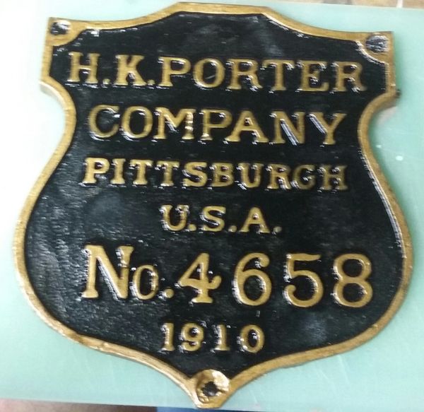 Replica H.K. Porter Builders Plate