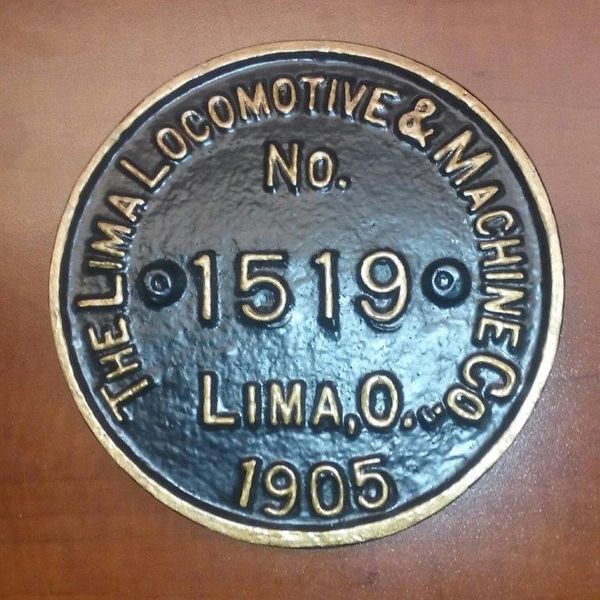 Replica G,C,& E Shay #1 Builders Plate