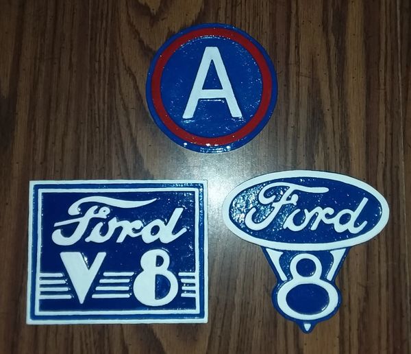 Replica Ford V8 and 3rd Army Emblems