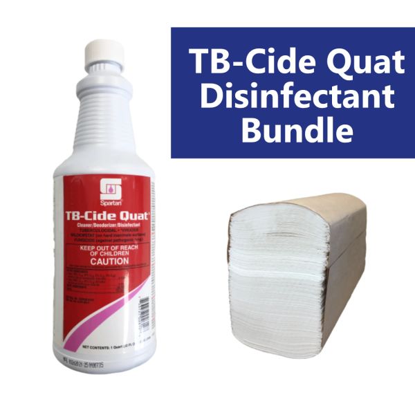 TB-Cide Quat One-Step Disinfectant + Multi-fold Paper Towels Bundle