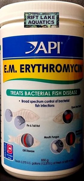 API EM Erythromycin Tropical Fish Antibiotic Medication 850 gm Bulk