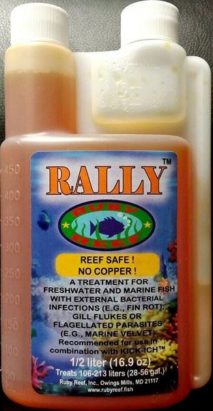 Ruby Reef Rally 16.9 OZ Freshwater & Marine Fish Treatment Reef Safe