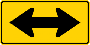 Two Direction Arrow Warning Sign