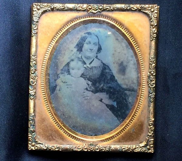 1850 Lot 2 Rather Creepy 6th Plate Ambrotype Photos Patriotic Civil War