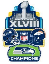 Super Bowl 48 Medium Champs Pin - Peter David Style - Seattle Seahawks