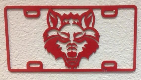 Red Wolf License Plate