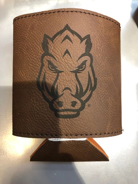 Front Facing Razorback Leather Can Holder