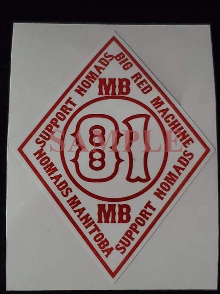 NOMADS MB SUPPORT WHITE RED STICKER