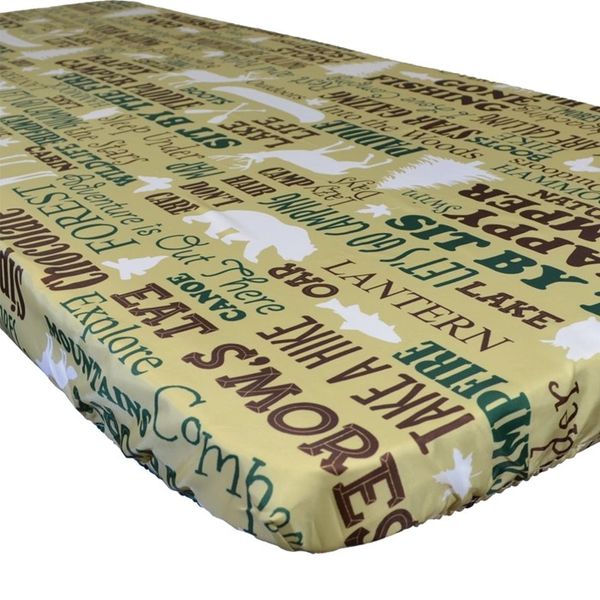 Rustic Camping Words Fitted Tablecloths