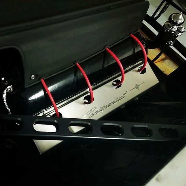 Brushed Stainless Steel MEL 430/462 Engine Exhaust Manifold Cover Set