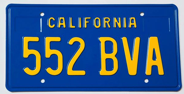 1970 California License Plate, Custom Stamped, High Quality