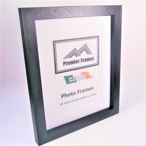 BF22B Narrow Shadow Box Frame Black Wood Grain with 9mm spacer from