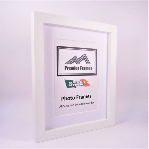 BF22W Narrow Shadow Box Frame White Wood Grain with 9mm spacer from
