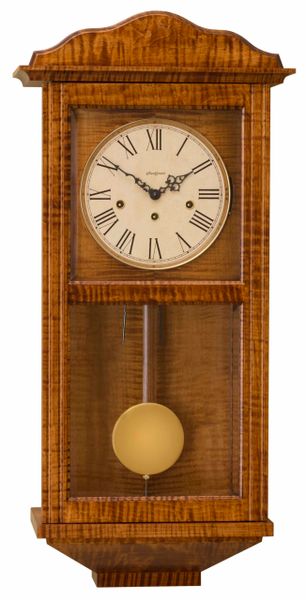 Kauffman Wall Clock, Tiger Maple 8-day Keywound Westminster Chime ...