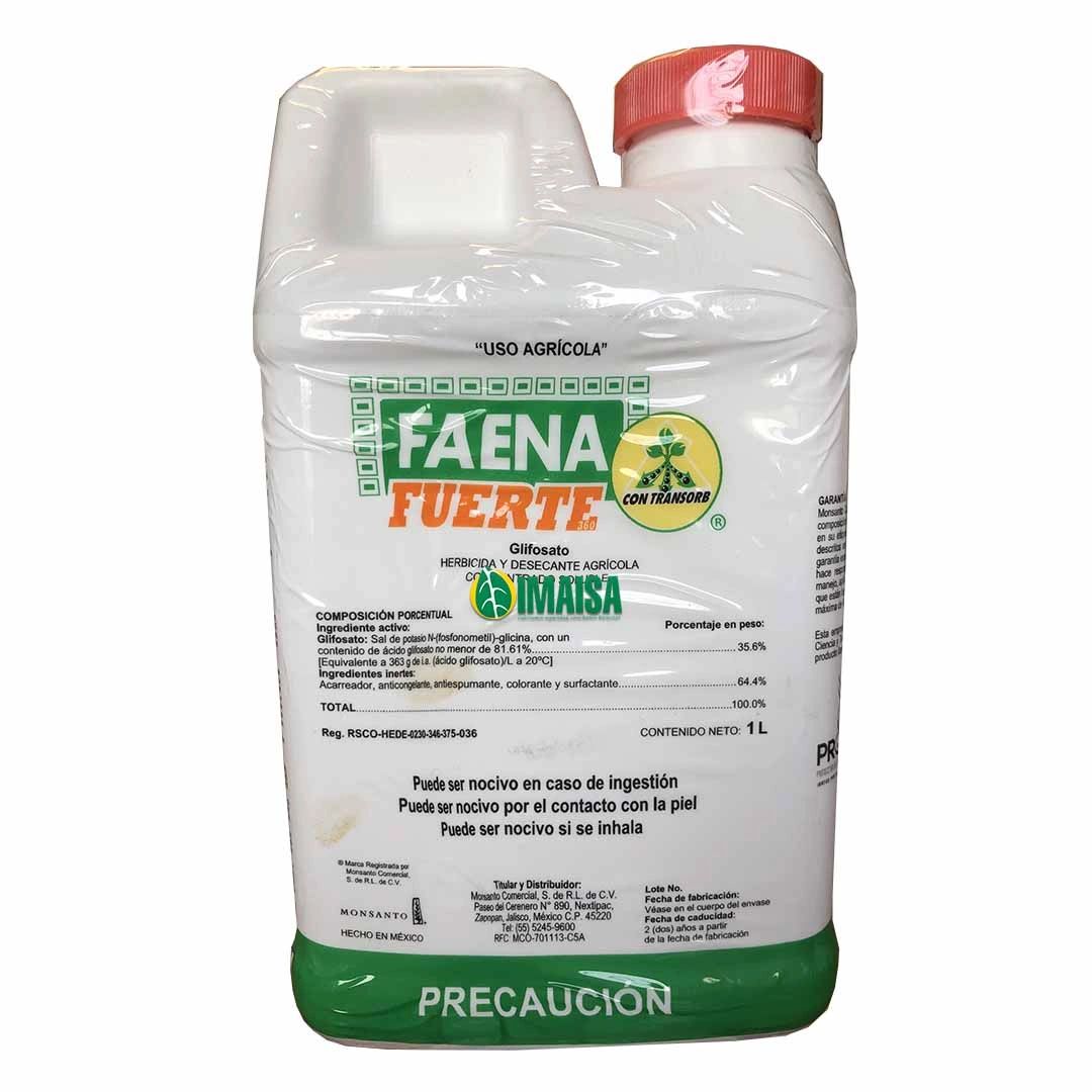 Faena Fuerte 360 Con Transorb Glifosato 1 Litro Herbicida