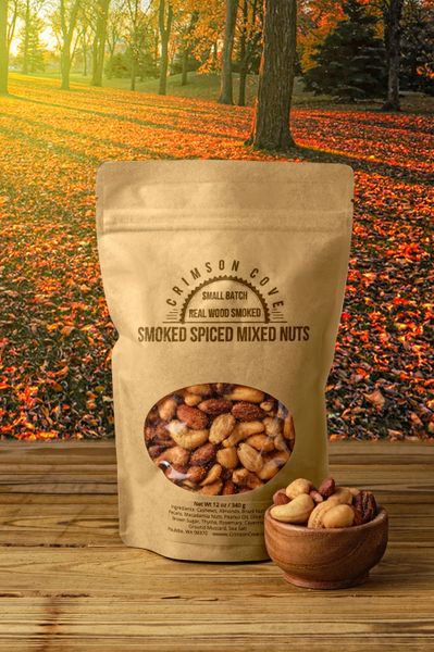 Smoked Spiced Mixed Nuts - Choose 4.5 oz, or 12 oz or 3-Pack