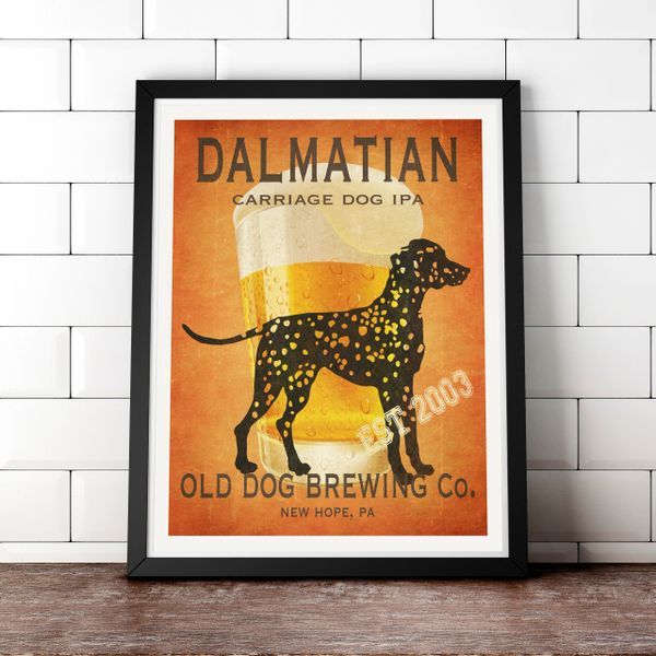Dalmatian - Customizable beer dog sign, pet print, beer poster, dog art ...