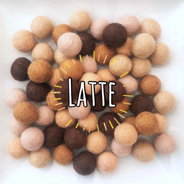 W-360PC 2CM LATTE Collection Felt Balls