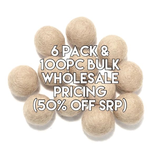 W-100PC Single Color Pack - ECRU BLUSH Felt Balls
