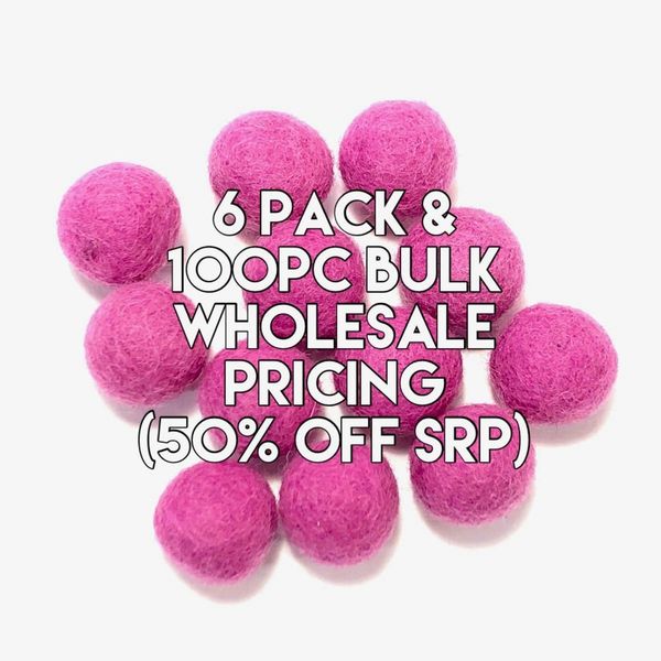 W-100PC Single Color Pack - DARK PINK Felt Balls