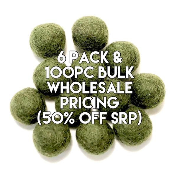 W-100PC Single Color Pack - MILITARY Felt Balls