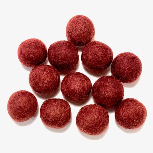 24PC Single Color Pack - DEEP RED Felt Balls